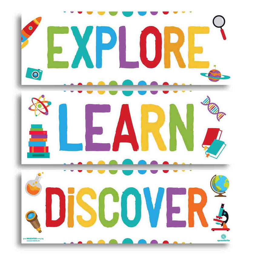 Explore Learn Discover Posters | Sproutbrite
