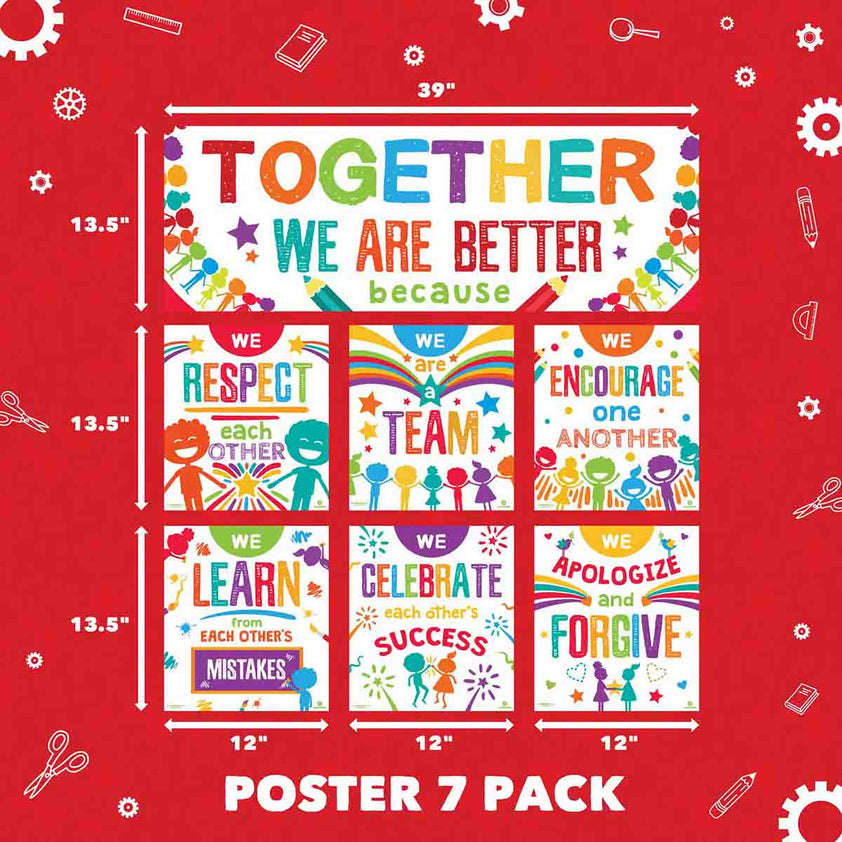 Kindness & Team Work Bulletin Board Display - Together We are Better ...