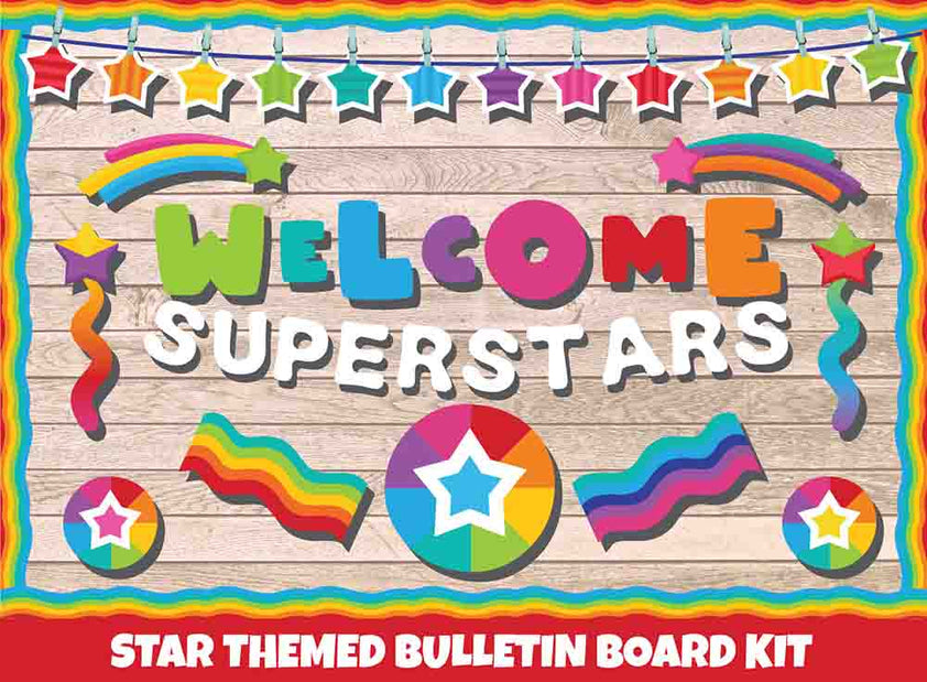 Star Theme Print Your Own Bulletin Board - Welcome Superstars | Sproutbrite