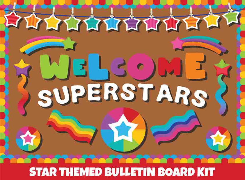 Star Theme Print Your Own Bulletin Board - Welcome Superstars | Sproutbrite