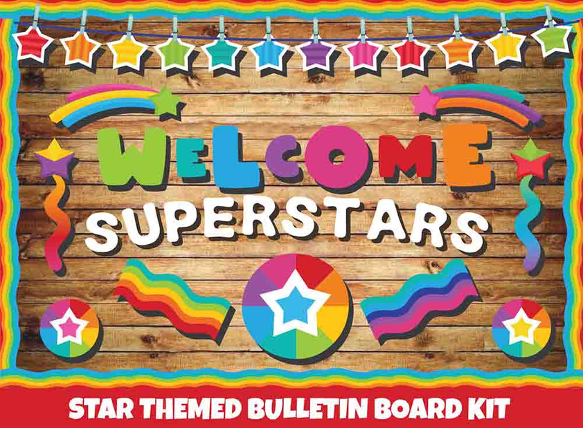 Star Theme Print Your Own Bulletin Board - Welcome Superstars | Sproutbrite